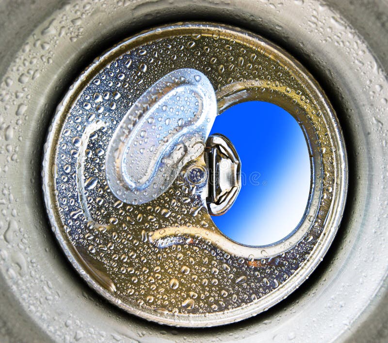 Opened Aluminum Can Can for Drinks or Beer Stock Photo - Image of ...