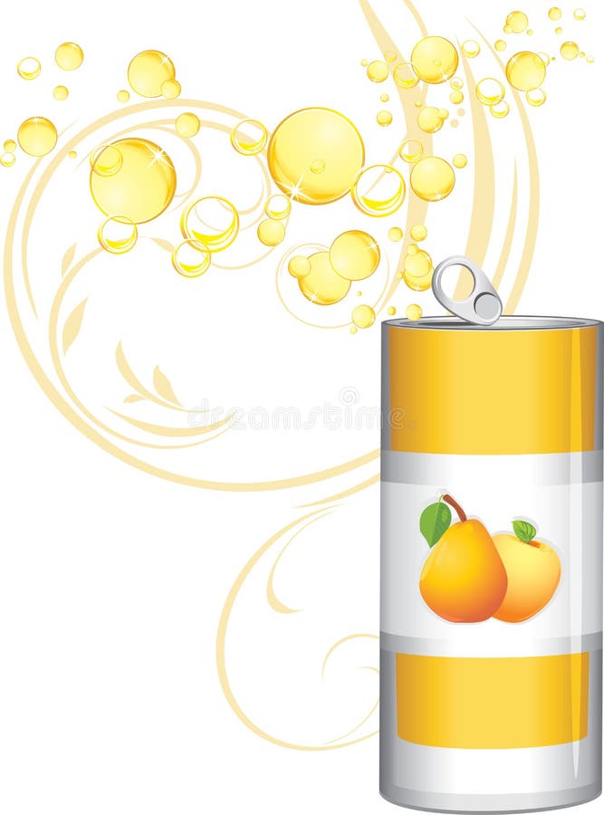 Opened Aluminum Can with Fruit Lemonade Stock Vector - Illustration of ...