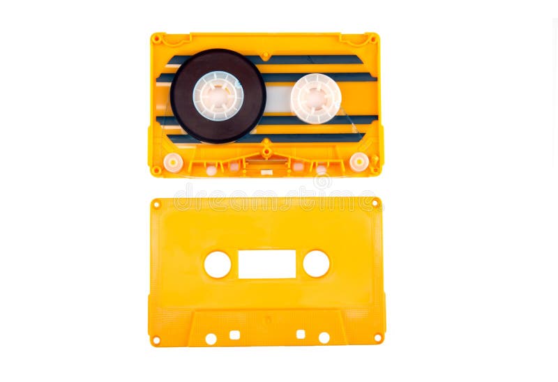 Opened Analog Audio Cassette Stock Image - Image of yellow, style ...