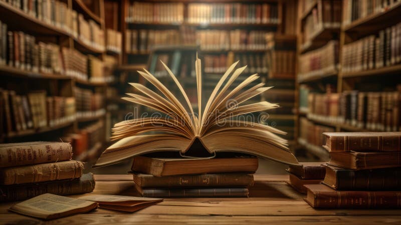The Open Antique Book.AI Generated Image Stock Image - Image of vintage ...