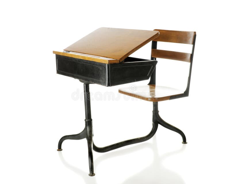 Opened Antique School Desk stock image. Image of mental - 48474579
