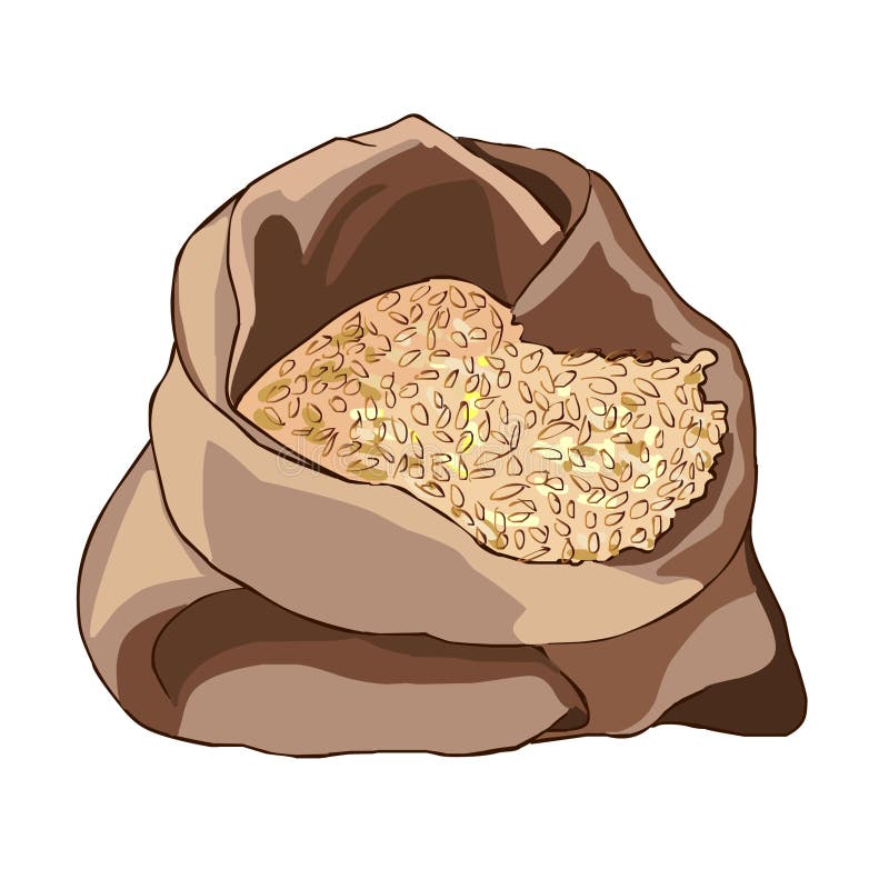 Opened Bag with a Grain of Wheat, Half Full. Healthy Diet. Storage of ...