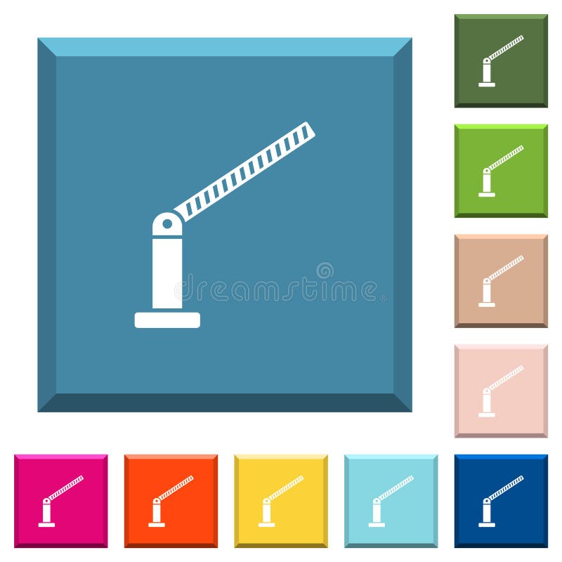 Opened Barrier White Icons on Edged Square Buttons Stock Vector ...