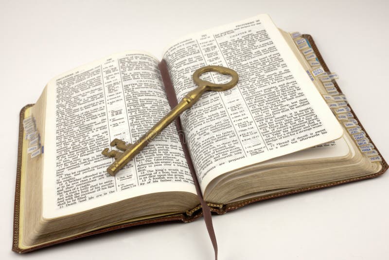 Opened Bible with Golden Key Stock Image - Image of gold, bible: 24189329