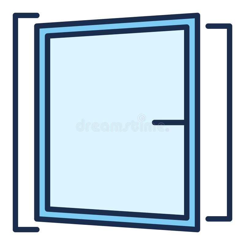 Opened Big Portal Vector Window Blue Icon or Logo Element Stock Vector ...