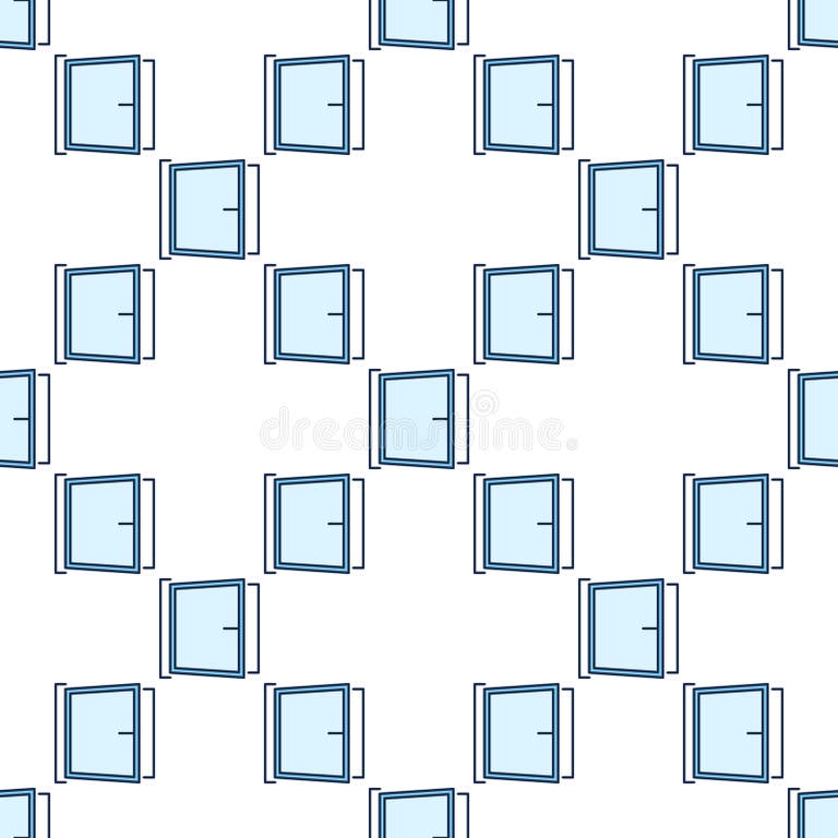 Opened Big Portal Vector Window Blue Seamless Pattern Stock ...
