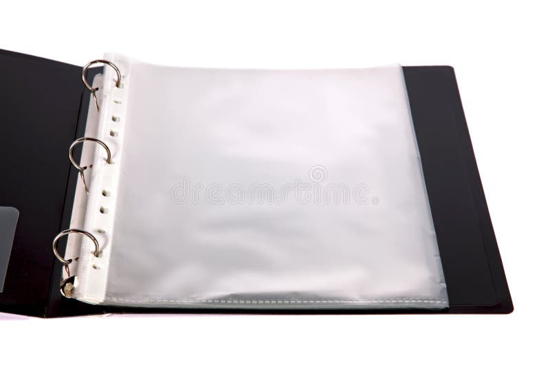 Opened Binder with Plastic Pockets Stock Photo - Image of organize ...