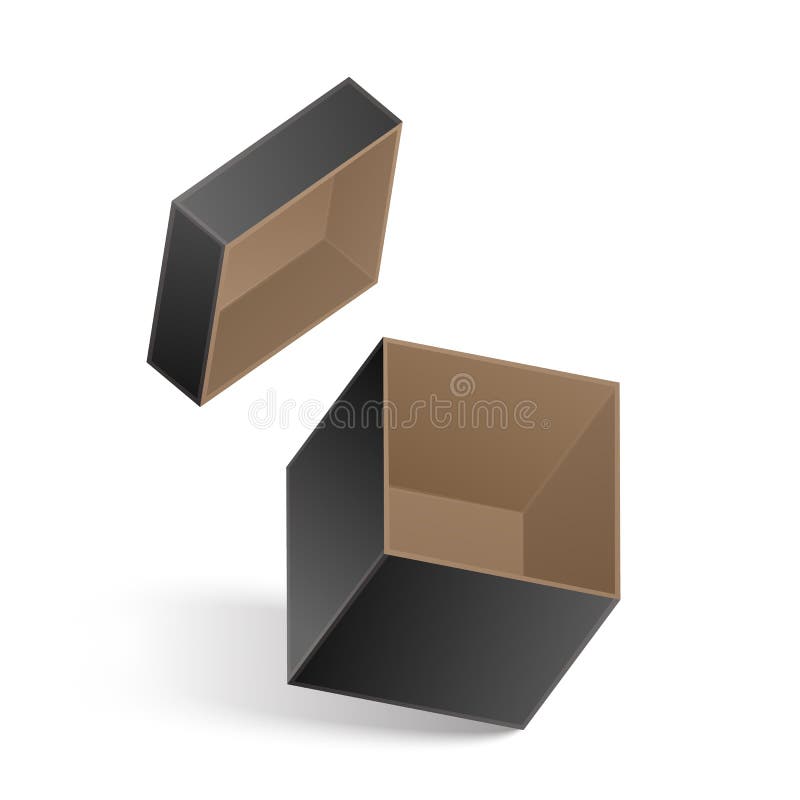 The Opened Black Box Isolated on White Background. Vector Illustration ...