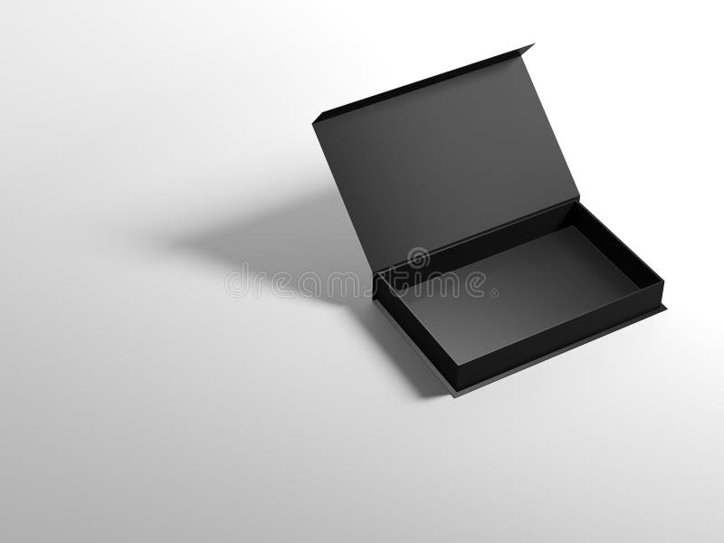 Opened Black Box on White Background Stock Illustration - Illustration ...