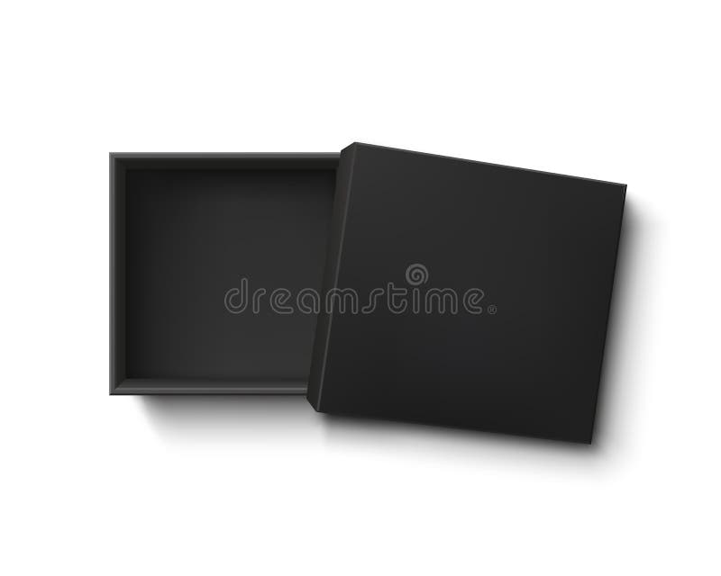 Opened Black Empty Gift Box Isolated on White Background. Stock Vector ...