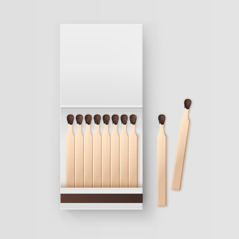 Opened Blank Book of Matches Isolated on White Background Stock Vector ...