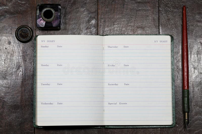 Opened blank diary stock photo. Image of open, blank - 206171438