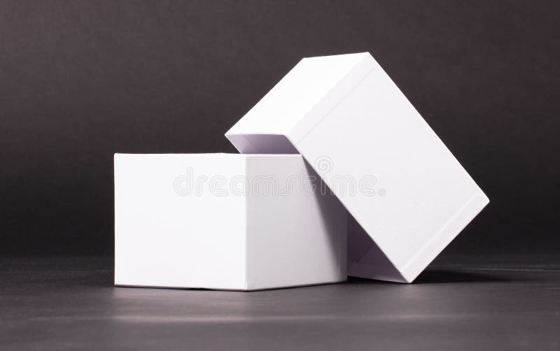 Blank White Box on Black Background Stock Image - Image of brown ...