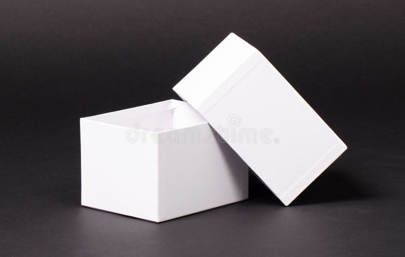 Blank White Box on Black Background Stock Image - Image of brown ...