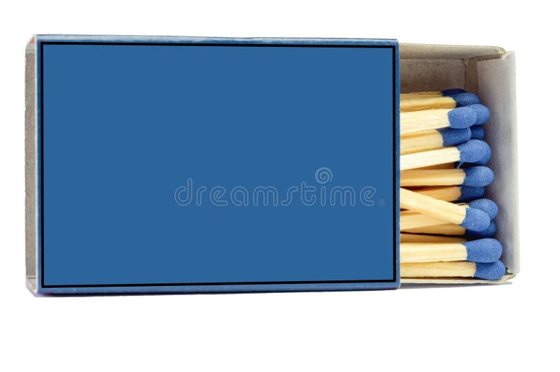 Opened Blue Matchbox with Matches on a White Background Stock Photo ...