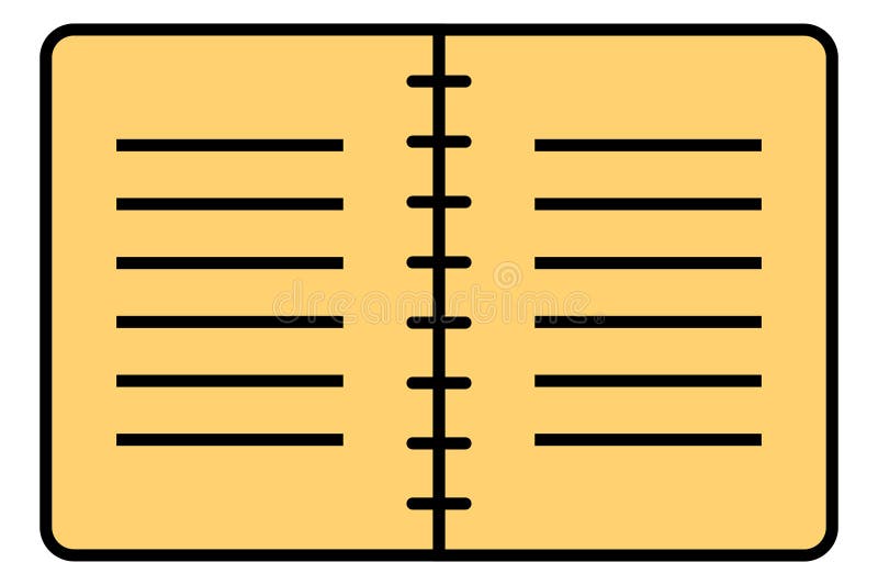 Opened Book with Binder Flat Vector Icon Stock Vector - Illustration of ...