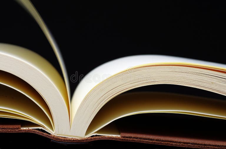 Opened book on black stock image. Image of design, knowledge - 19705039