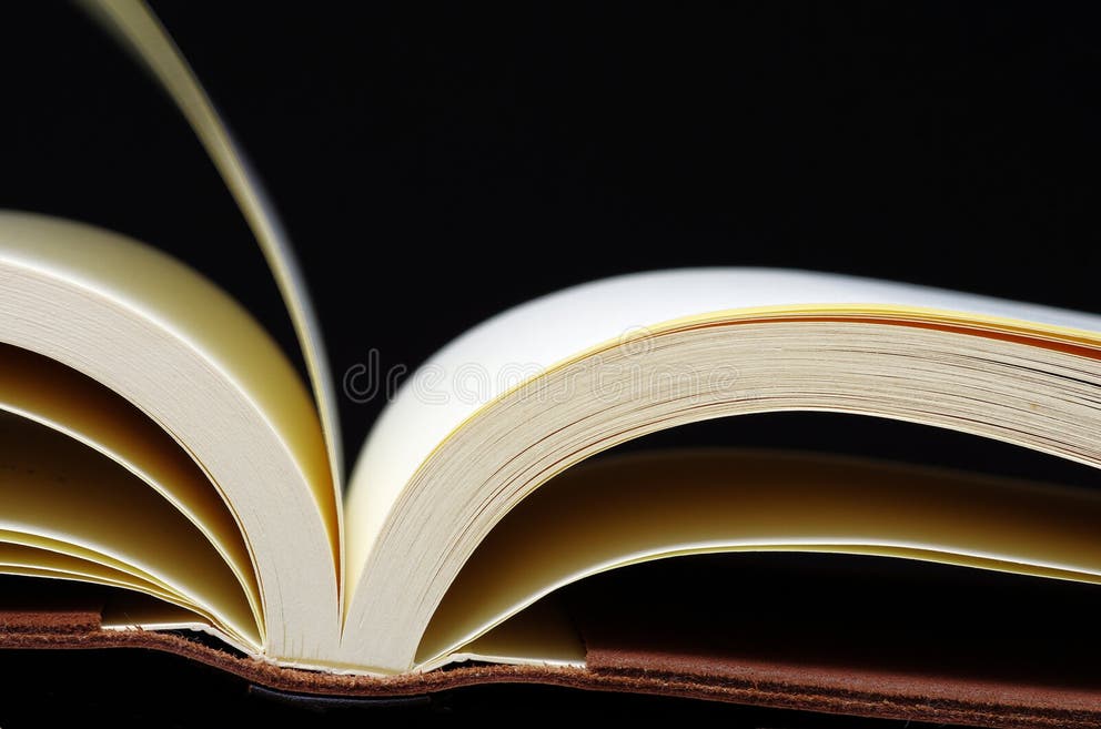 Opened book on black stock image. Image of design, knowledge - 19705039