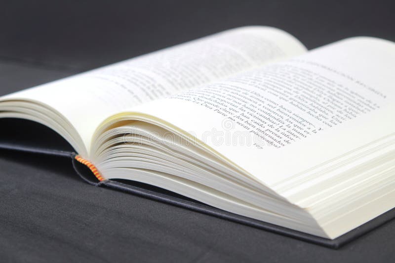 Opened Book on Black Background Editorial Photography - Image of ...