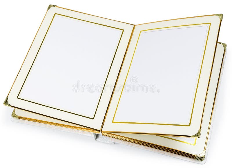 Opened Book with Blank Pages and Decorative Frame for Text Stock Image ...