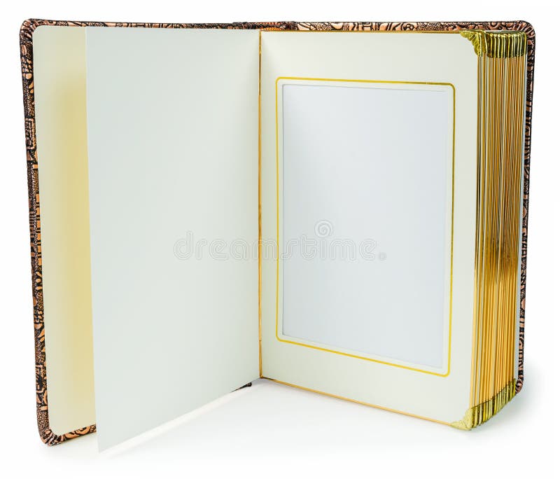 Opened Book with Blank Pages and Decorative Frame for Text Stock Image ...