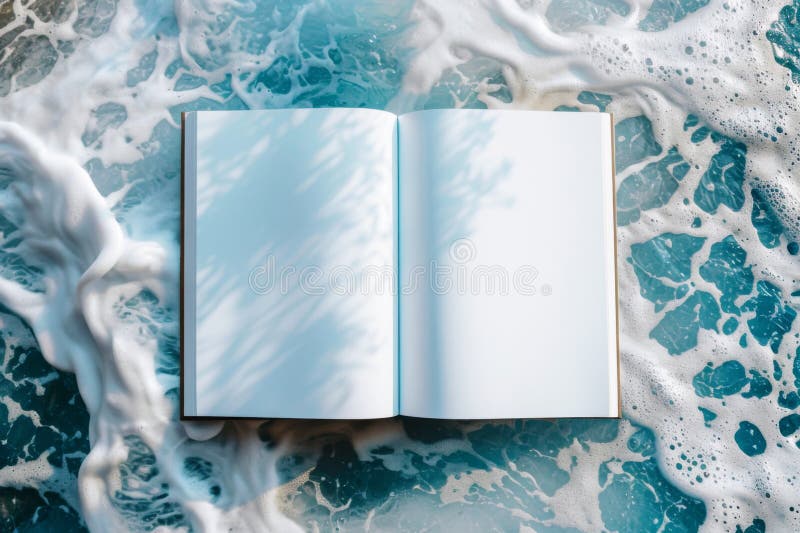 Opened Book with Clear Pages on Sea Background. Creative Writing Course ...