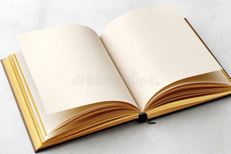 Opened Book with Empty Pages. Copy Space Add Text Stock Photo - Image ...