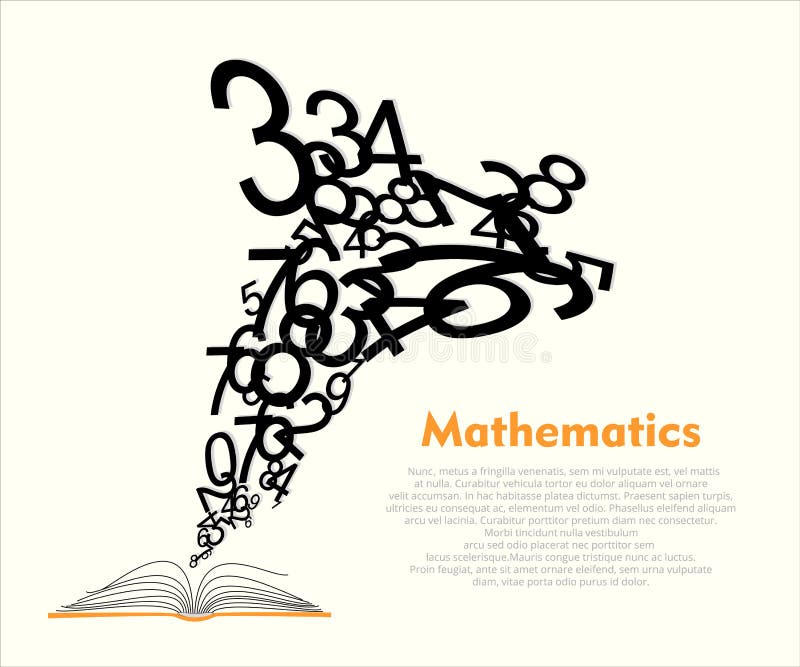 Opened Book with Flying Numbers. Education Concept Design Template ...