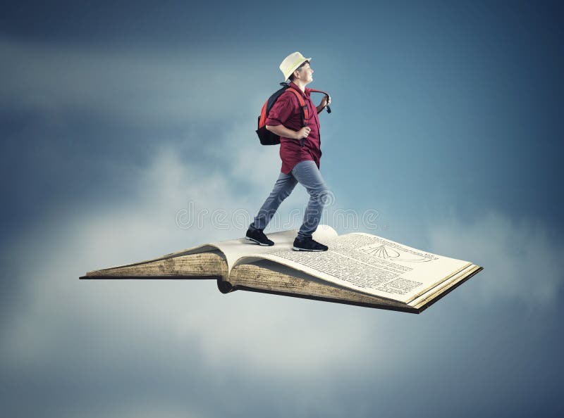 Opened book flying stock image. Image of imagination - 149641045