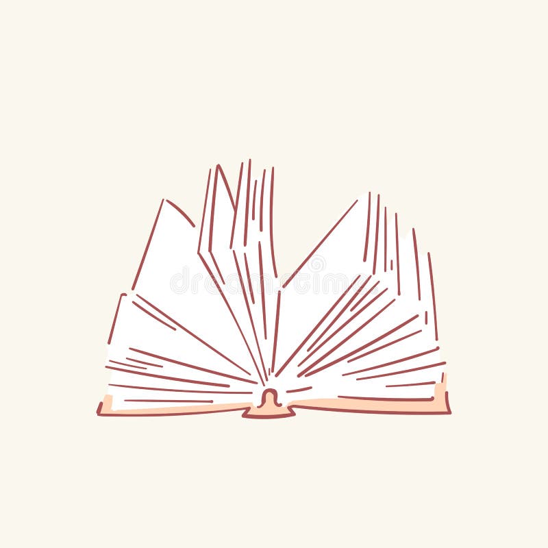 Opened Book Hand Drawn Style Vector Doodle Design Illustrations Stock ...
