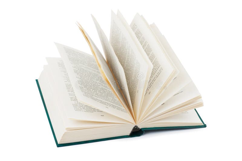 Opened book on stack stock image. Image of school, isolated - 7773229