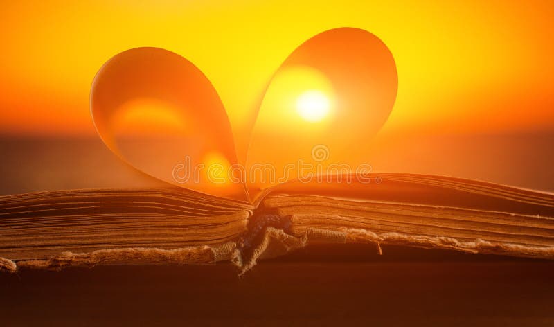 Sunset Book Background Heart Pages Stock Photos - Free & Royalty-Free ...