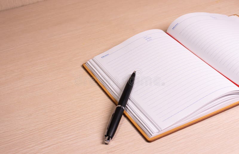 Opened Book and Pen on a Desk Stock Image - Image of copy, education ...