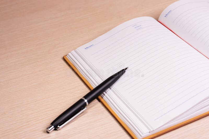 Opened Book and Pen on a Desk Stock Image - Image of education, book ...