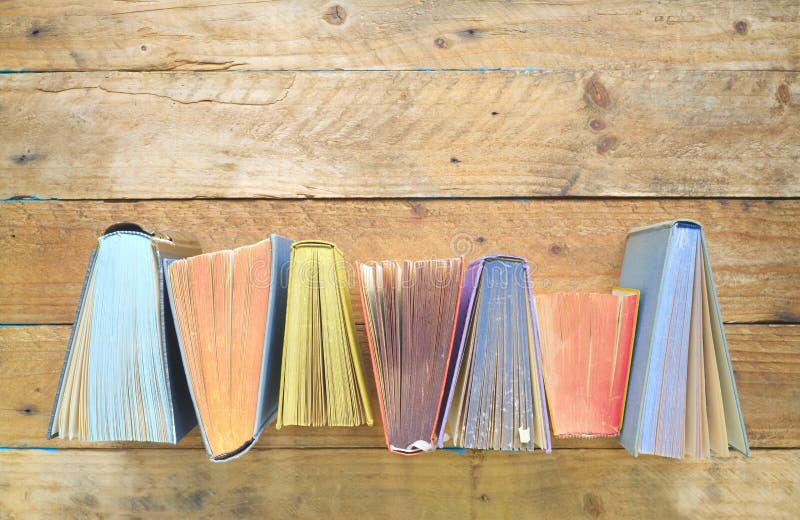 Opened books, flat lay stock photo. Image of knowledge - 97091896