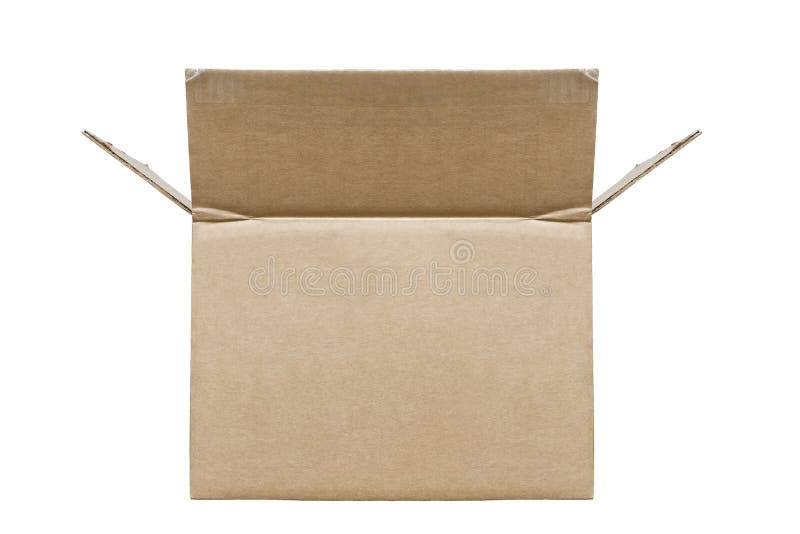 Opened box isolated stock photo. Image of brown, white - 196327686