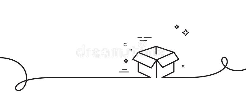 Opened Box Line Icon. Logistics Delivery Sign. Continuous Line with ...