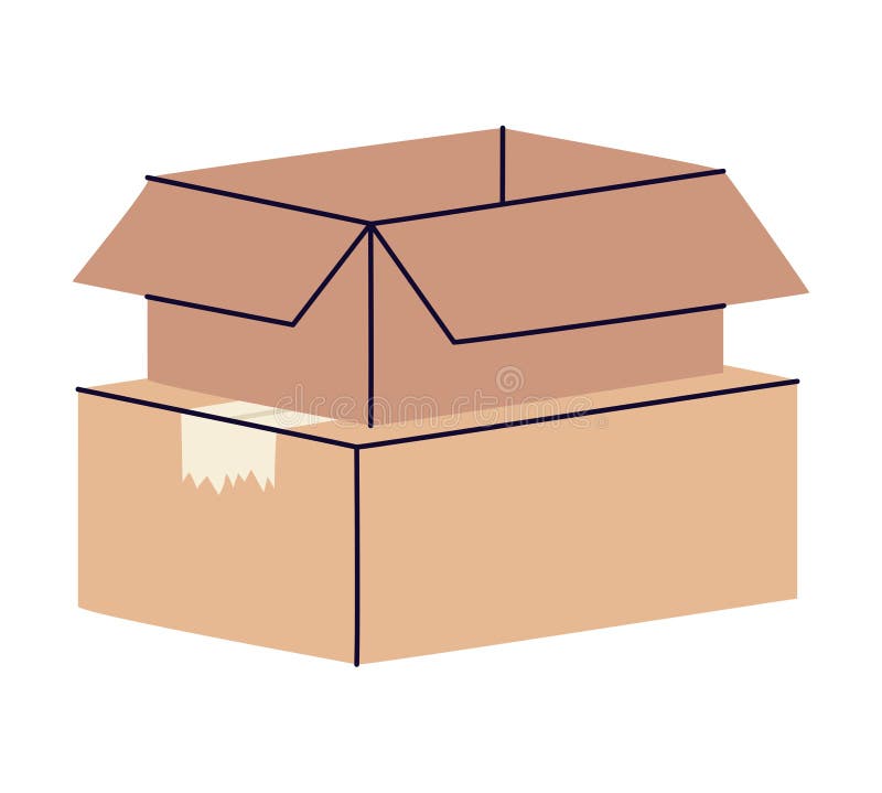 Boxes Stack for Moving. Stacked Brown Cardboard Packages with Stuff for ...