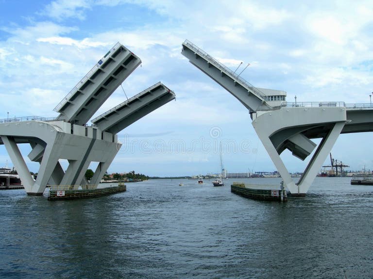 Opened bridge at harbor stock image. Image of passage - 2639999