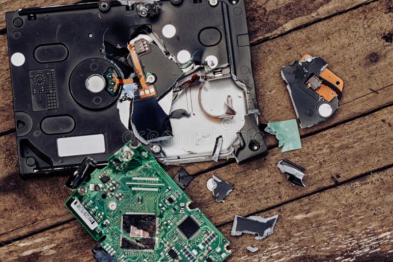 Loss of Information Broken Hard Disk of the Computer Stock Photo ...