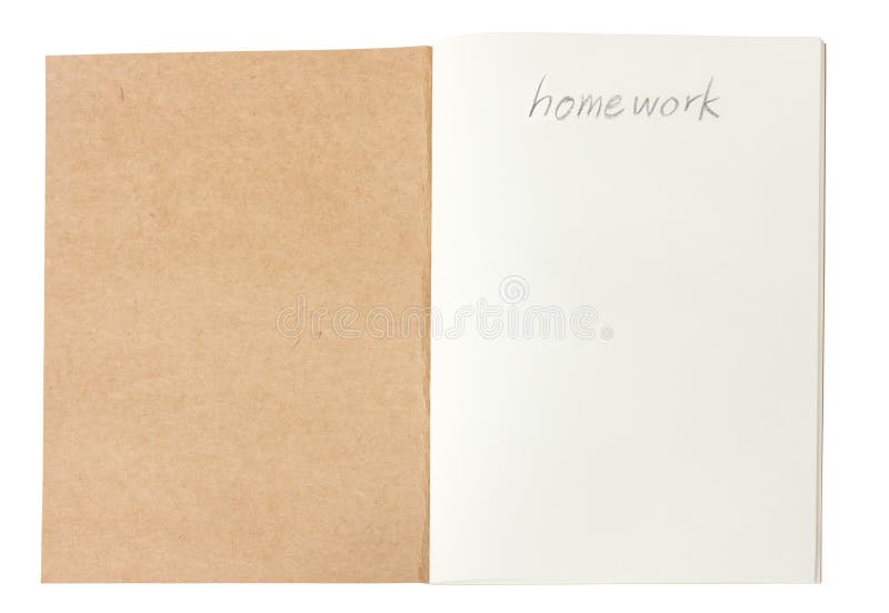 Opened brown notebook. stock image. Image of paper, cover - 33876971