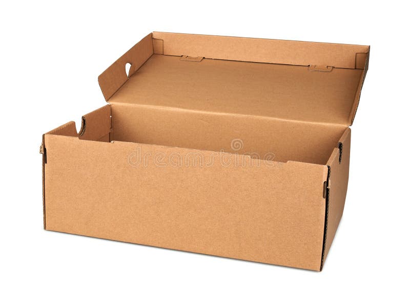 Opened Brown Post Packaging Isolated on White Stock Image - Image of ...