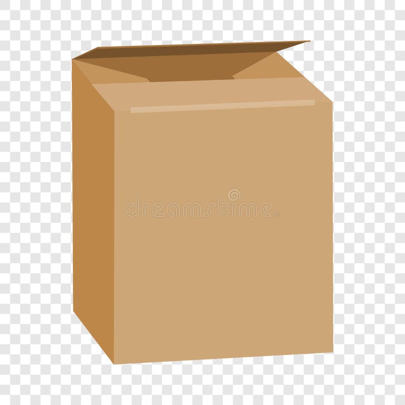 Opened Brown Rectangle Box Mockup, Realistic Style Stock Vector ...