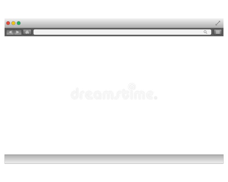 Opened Template. Grey Website Display Bar Isolated. Navigation Button ...