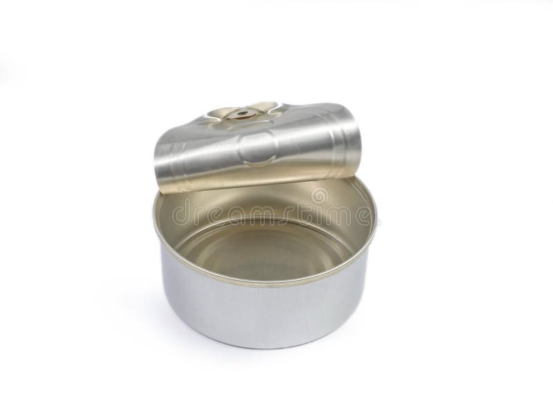 Opened can stock image. Image of food, label, isolated - 66026577