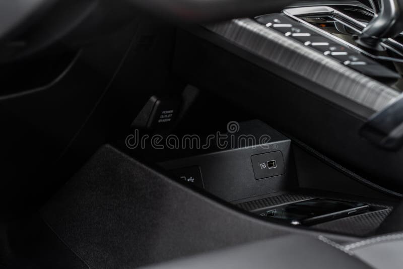 Opened Car USB Port in the Car for Connecting Device. Editorial Photo ...