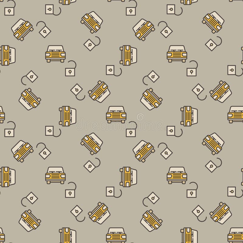 Opened Car Vector Concept Colored Seamless Pattern Stock Vector ...