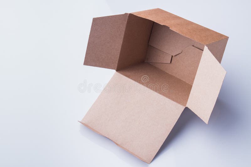Opened Cardboard Box, Angle View. Stock Photo - Image of empty, package ...