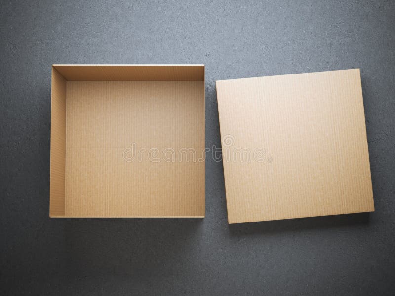 Opened Cardboard Box with Cap Stock Photo - Image of corrugated, board ...