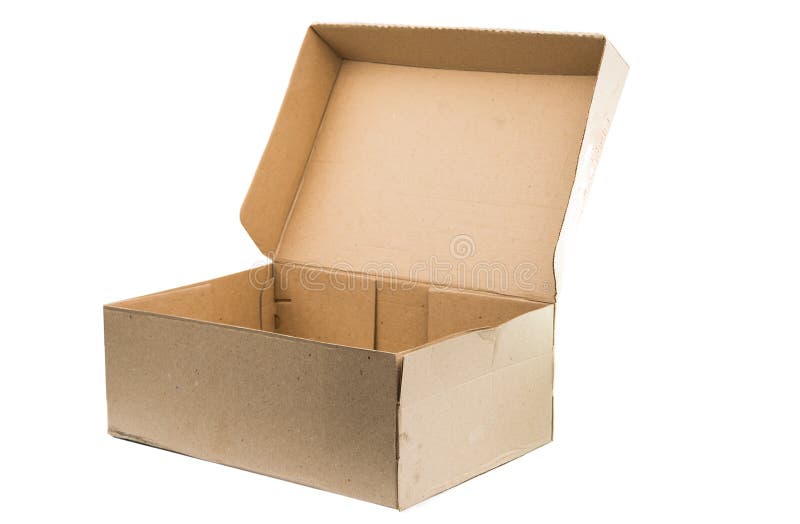 Opened Cardboard Box Isolated Stock Image - Image of package, objects ...
